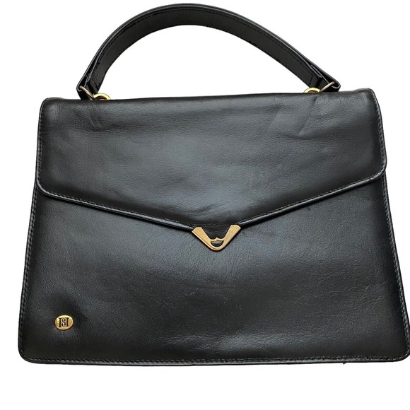Borelli | Bags | Vintage Borelli Genuine Leather Purse Handbag Black ...